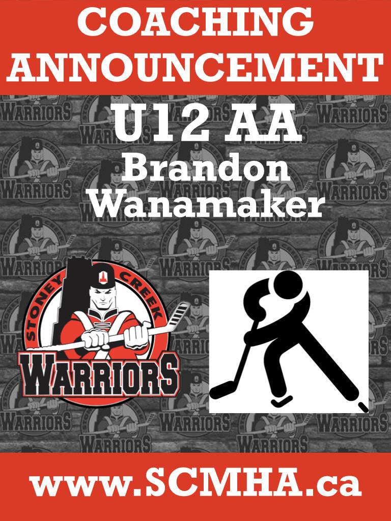 News > U12 AA COACH ANNOUNCEMENT (HOME OF THE STONEY CREEK WARRIORS AA ...